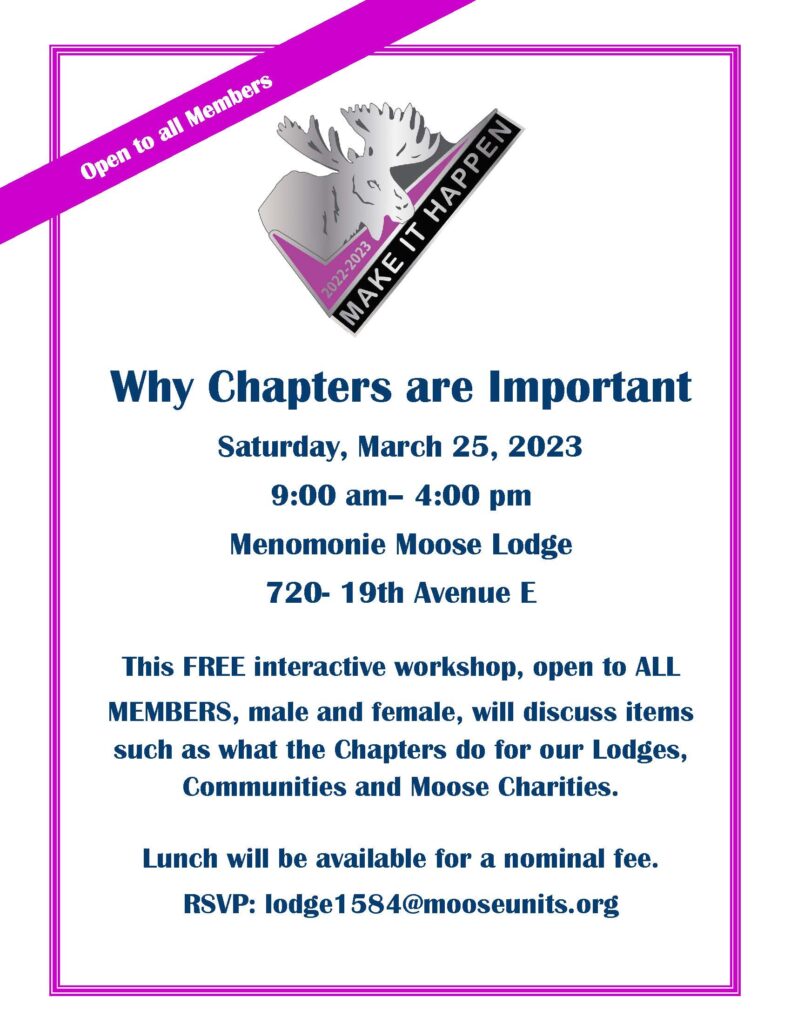 Why Chapters are Important – Wisconsin Moose Association
